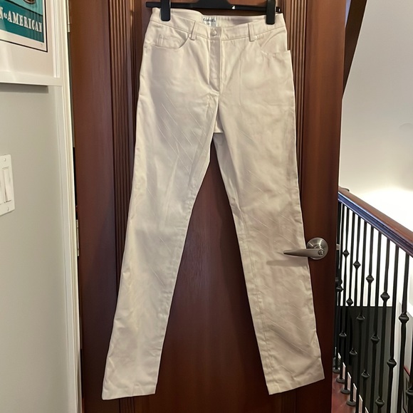 CHANEL | Jeans | Chanel Cream Colored Quilted Jeans Nwt Size European ...